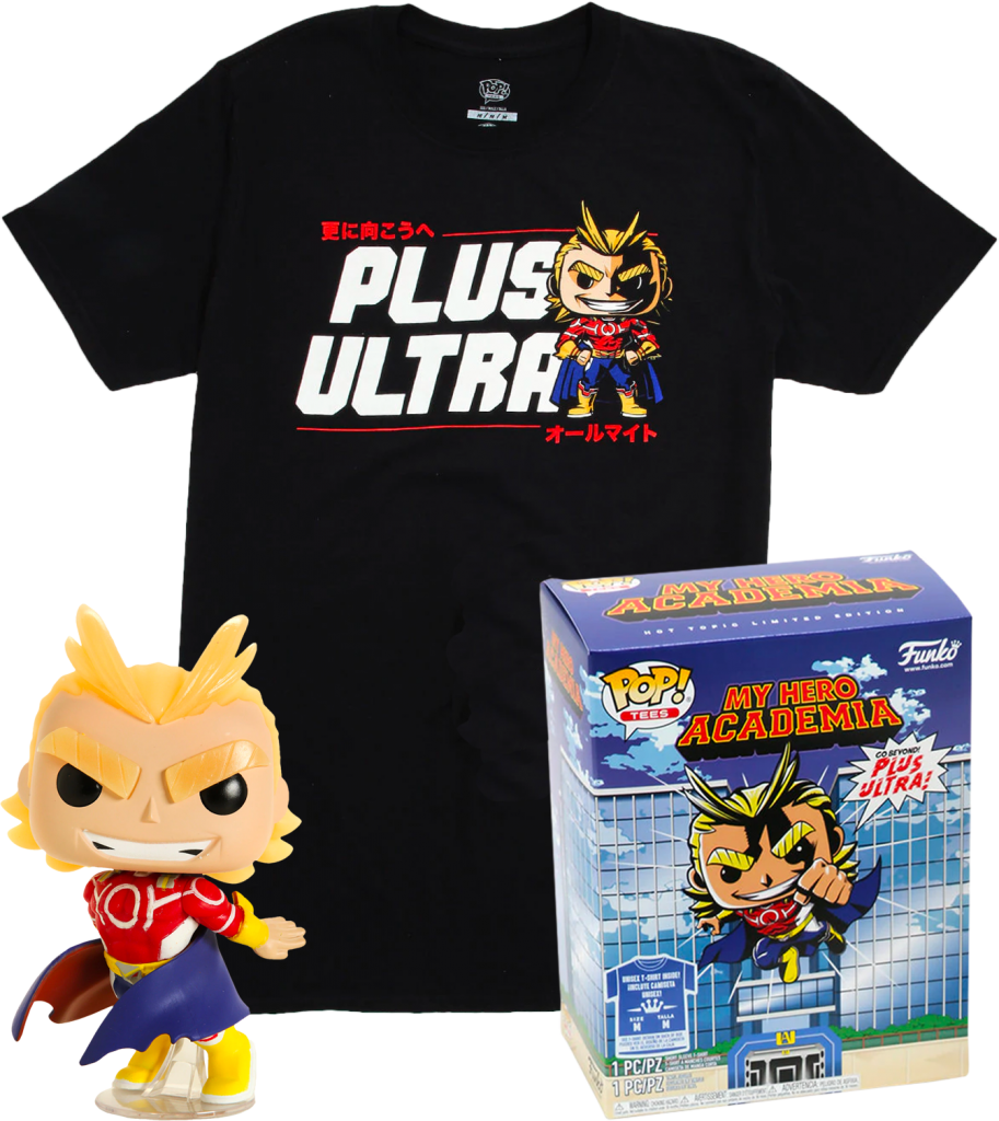 Funko - My Hero Academia - Silver Age All Might GITD & T-Shirt Bundle ...